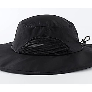 Home Prefer UPF50+ Mens Sun Hat Wide Brim Fishing Hat UV Protection Hat Portable Gardening Bucket Hat Black