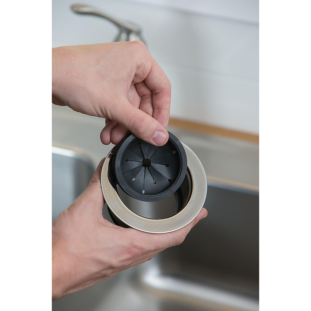 WASTE KING Moen 1025 AMC Kitchen Products EZ Mount Garbage Disposal Stopper and Splash Guard, Black