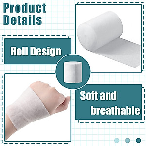 12 Rolls Cast Padding Individual Pack Soft Cotton Undercast Padding Wrap Use with Plaster Cloth Gauze Bandage for Halloween Wrap Bandage Art, Body Casts, Mask Making, Craft (3 Inch x 8.8 ft)