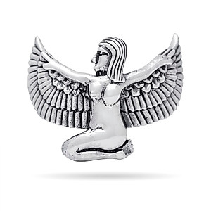 925 Sterling Silver Egyptian Goddess Isis Hathor Sekhmet Winged Ring (8)