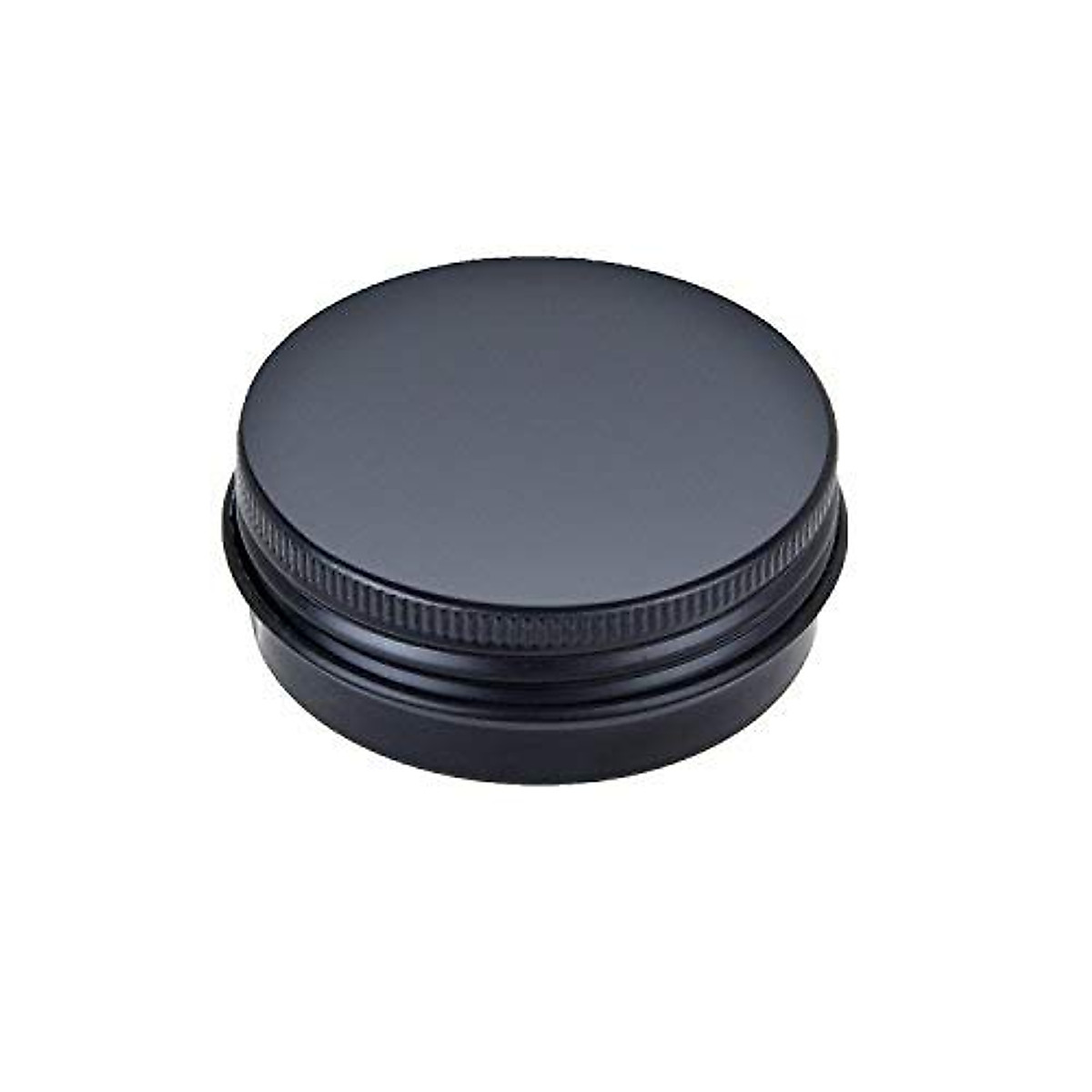 LIYAR 1oz. Metal Tin 30g Sample Lip Balm Tins Aluminum Tin Containers with Lids Screw Top Tins Cans Empty Storage Jars,Pack of 48(Black)