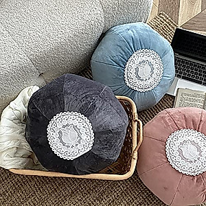 TUNKENCE Chair Mat Seat Cushions for Patio Chairs Lace Decorative Pillow with Core for Home Bedroom Backrest Living Room Sofa Cushion Office Cushion for Dining Room, Office or Desk Chairs, 15x15Inch