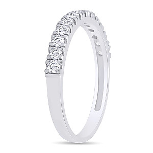 SAVEARTH DIAMONDS 0.4CTTW G-H 2.26MM Width Moissanite Lab Created Diamond Lab Created Diamond Half Eternity Wedding Band Ring In Sterling Silver for Women Ring Size-7