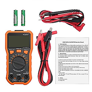 Proster Autoranging Multimeter 6000 Counts AC DC Current Tester Voltage Meter Volt Ohm Meter with Alligator Clips TRMS NCV Temperature Capacitance Diode Audible Continuity Meter