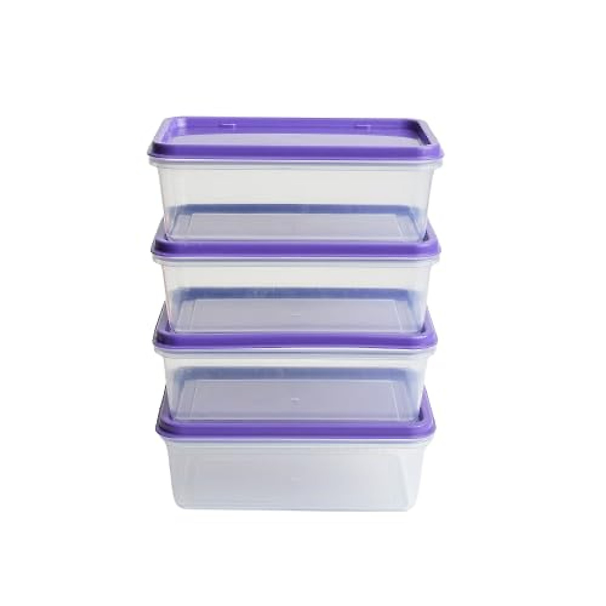 Unica Food Storage Container, with Airtight Lid, Nestable Rectangle Meal Prep Container, BPA-Free, Microwave, and Freezer Safe, Set of 4, 28 oz, 5.56x5.56x3.13 in