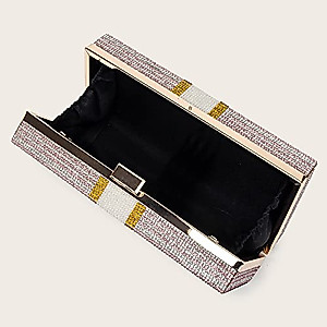 LETODE Women Dollars Money Clutch Evening Bag Rhinestone Handbags Crystal Clutch Purse Bling Wedding Cocktail Party(1-Pink color)