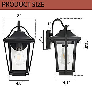 ShinYouneL Matte Black Outdoor Wall Lights Anti-Rusted 1-Light Copper Porch Light Waterproof Exterior Light Fixture Wall Lantern Sconce Outside Lights for Front Door Patio Garage