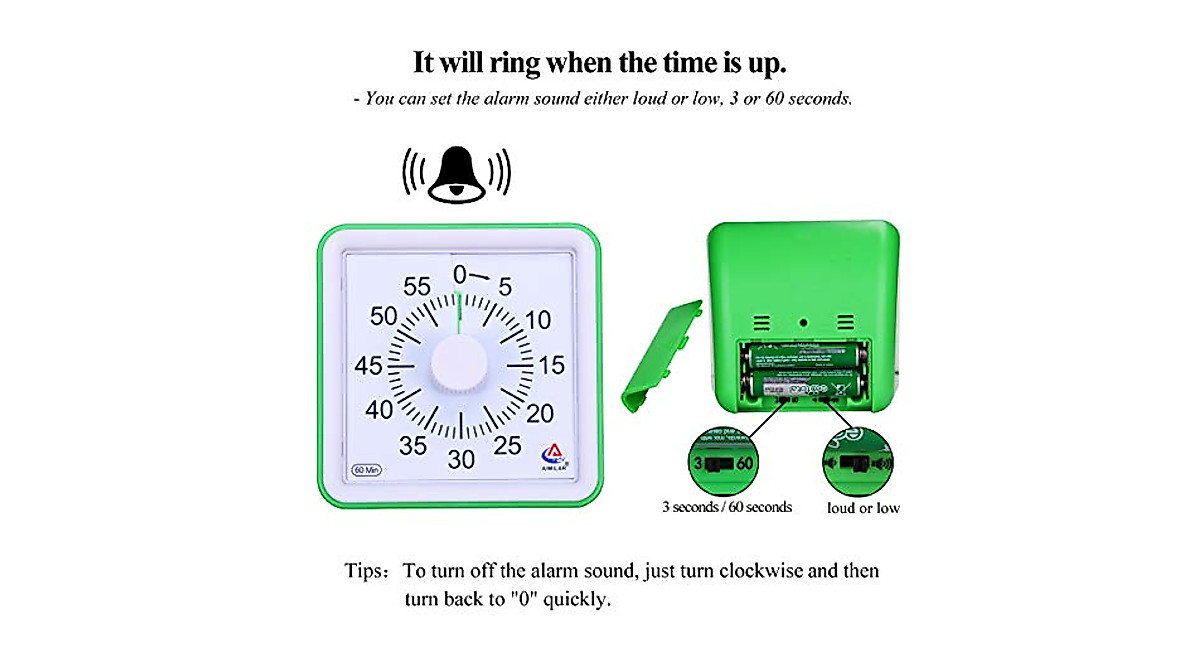 AIMILAR 60-Minute Visual Timer for Classroom & Home Use