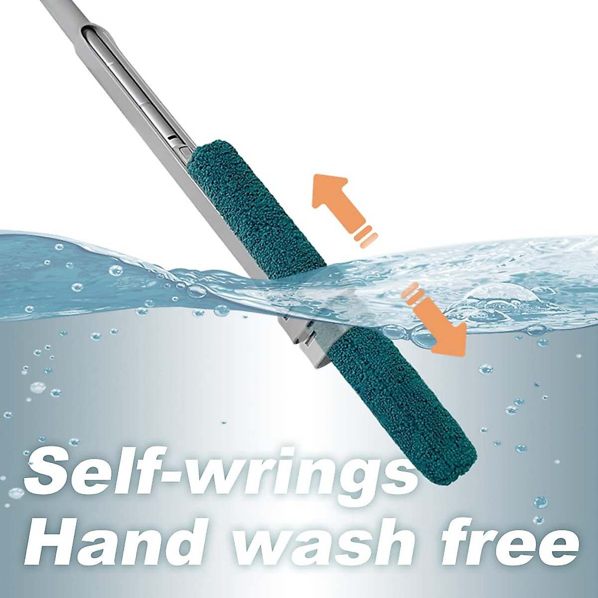 JDlife Household and Commercial Cleaning Microfiber Roller Mop- Cleaning System with 14-Inch DUST MOP with Reusable Pads, 360-spin Mop Head for Tile, Marble, Hardwood Floors Cleaning