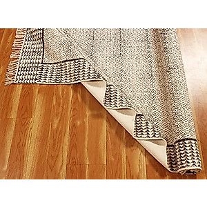 Pure Cotton Rug, Handmade Bohemian Rugs Home Decorative Boho Kilim Hand Woven Rag Rug Entryway Throw Rug for Doormat Bedroom Living Room Laundry Room Balcony 270x360 cm (9x12 Feet)