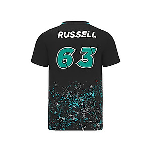 Mercedes-AMG Petronas Formula One Team F1 George Russell #63 Sports T-Shirt (XL) Black