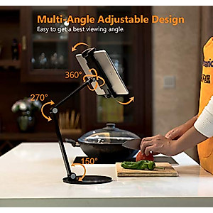 Inifispce Surface Pro Stand, iPad Pro 12.9 Holder, Multi-Angle Adjustable Tablet Stand Holder for 4.7''- 13'' Screen Microsoft Surface Pro Series, iPad Pro 11/12.9, iPad, Mini, Air and More (Black)