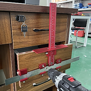 WAYCOJOY Cabinet Hardware jig Cabinet Hardware Template for Installing Drawers Pulls and Pulls on Cabinet Doors Cabinet Handle Template Tool for Handle and Pull Installation (All Aluminum)