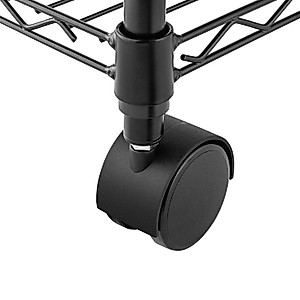 iPower Simple Deluxe Heavy Duty Shelving Unit, Wire Metal Stackable Storage, 5-Tier Shelf, Black, 36" W x 13.8" D x 71.8" H