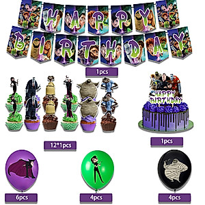 Birthday Party Supplies, Party Decorations Set Includes Happy Birthday Banner,Balloons, Cake Toppers and Cupcake Toppers for Kids Gift Birthday Party