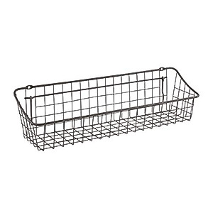 Spectrum Diversified Medium Pegboard & Wall, Wire Slatwall & Pegboard Mount Basket, 16.25"L x 4.5"W, Industrial Gray