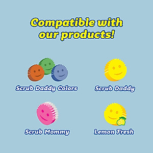 Scrub Daddy Sponge Holder - Daddy Caddy - Suction Sponge Holder for Smiley Face Sponge , Non-Slip Suction Cups, Sink Organizer for Kitchen and Bathroom, Self Draining, Dishwasher Safe - 2ct