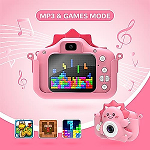 Kids Camera for Girls and Boys, HiMont Digital Camera for Kids with 32GB TF Card, 1080P Toddler Camera & Selfie Video Camera Suitable for Birthday & Christmas Toy Gift for Kids Age 3-10 (Pink)