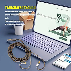 Earphone Cable for Sennheiser IE300 IE600 IE900 SE215 SE846 UE900 TK200, 3.5mm Plug Audio Cable Cord, Upgraded Silver Plated Copper Earphone Wire, 3.9ft