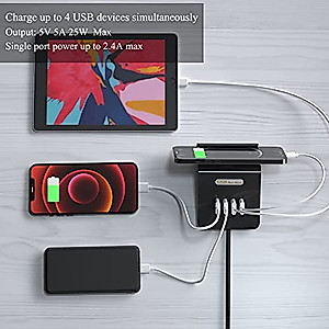 USB Charging Station, 4 USB Desktop Charging Station for Multiple Devices Compatible with Smart Phones, Speaker, Power Bank and More