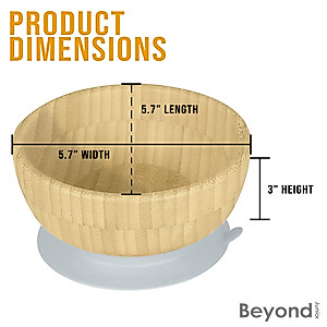 Abiie Octopod Bamboo Dish - Fun Kids Bowls for 4 months and up, Bamboo Suction Bowl, High-Chair Bamboo Baby Bowls, Mess-Free Toddler Suction Bowls, Ergonomic Baby Feeding Supplies, 5.7 x 3 x 5.7 in