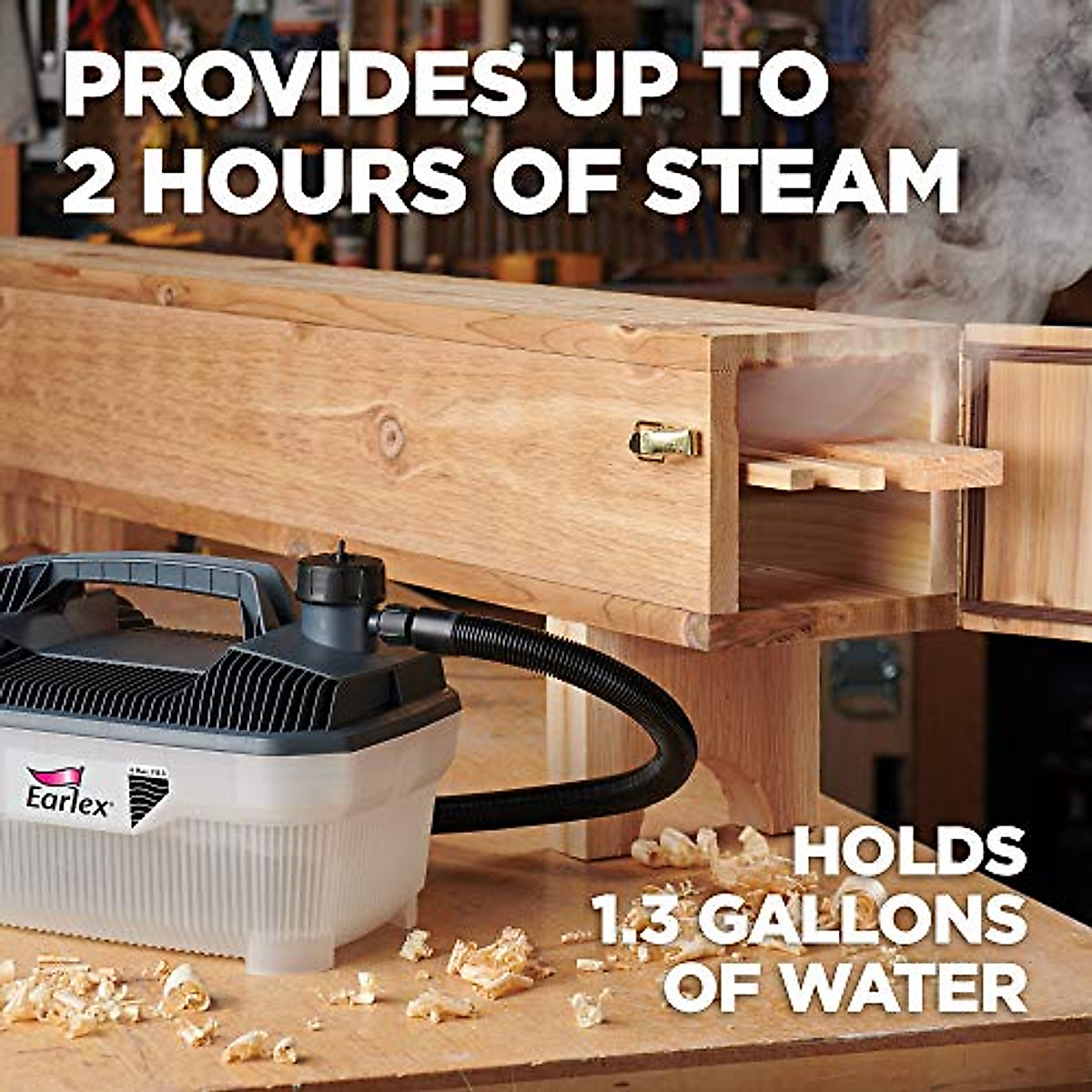 Earlex SS77USSG Steam Generator, 1.3-Gallon Capacity, 12' Hose, Steamer for Wood Bending, Steam Box for Wood, Portable Steam Generator, Steam Wood Bender
