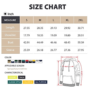 Niceif Men's Midweight Fleece Pullover Hoodies Casual Color Block Hooded Sweatshirt with Pockets, Red Navy M