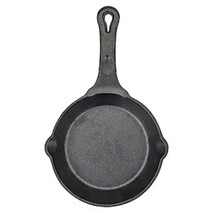 Winco Commercial-Grade Cast Iron Skillet with Handle, 6"