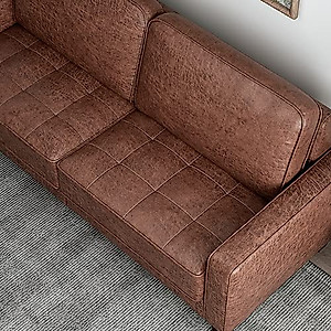 High Elastic Sponge Two-seat Sofa(Dark Brown)