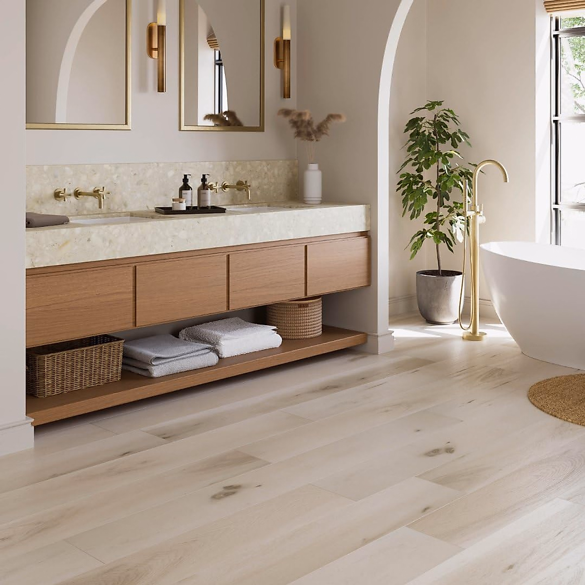 12” Cut Sample Luxury Vinyl Plank Flooring | DIY Click Installation, 40 Mil Wear Layer, Waterproof and Scratch Resistant LVP | Yuzen Signature