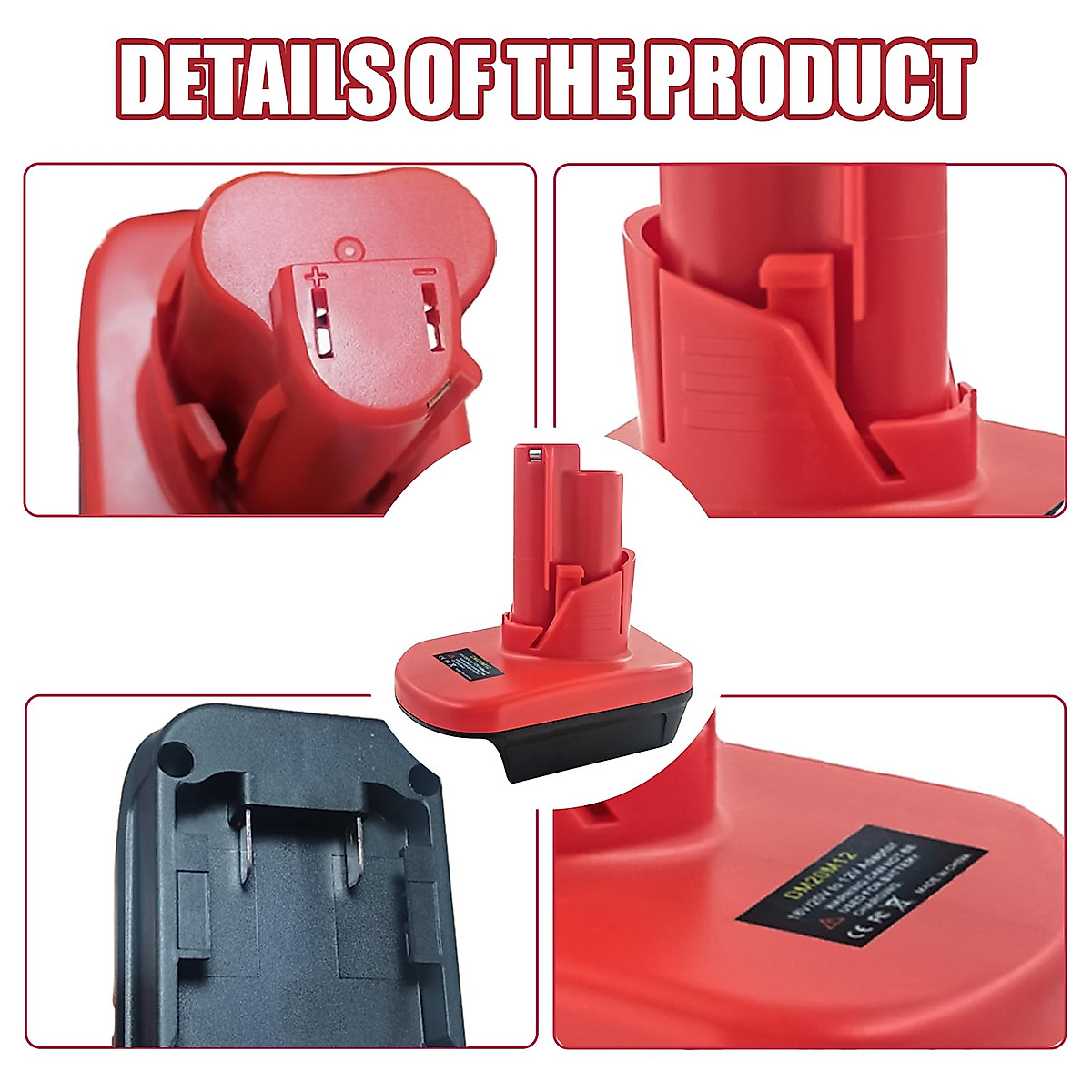 BTRUI for Milwaukee M18 to M12 Battery Adapter, for Milwaukee 18V to 12V Converter, Convert for Milwaukee 18V Battery to 12V Battery Tools