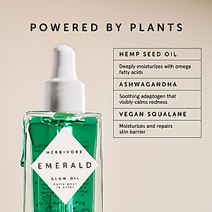 HERBIVORE Emerald Deep Moisture Glow Oil for Face – Hydrating Facial Oil, Calming & Moisturizing, Plant-based, Vegan, Cruelty-free, 30mL / 1 oz