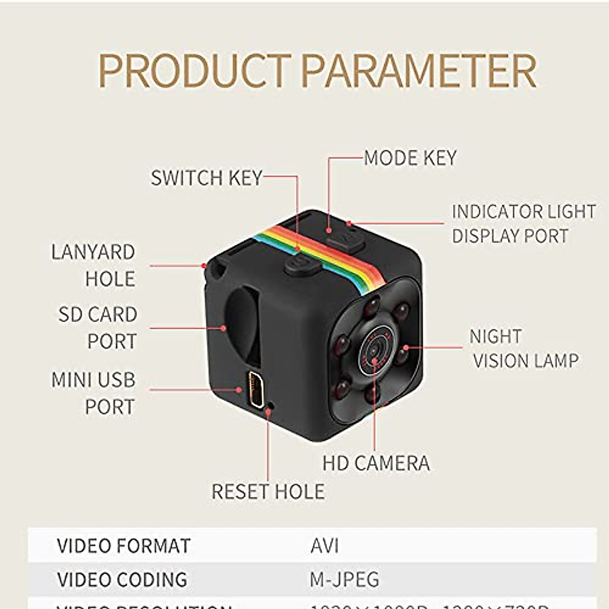 QEBIDUM Spy Camera Hidden Camera, Portable Tiny Rechargeable Battery Powered HD 1080P Mini Camera, Night Vision Motion Activated Micro Digital Recorder Body Cop Nanny Cam for Home Office Car Drone