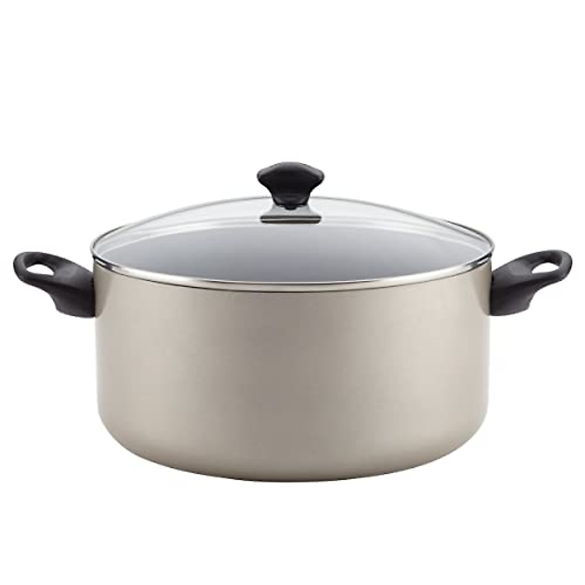 Farberware Promotional Cookware Aluminum Nonstick Covered Stockpot, 10.5-Quart, Champagne Silver
