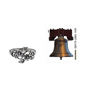 NOVICA Artisan Handmade Sterling Silver Flower Ring Leaf Band from Thailand No Stone Floral [crownbezel 0.5 in L x 0.6 in W Band Width 2 mm W] ' Siam Bouquet'