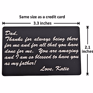 Personalized Engraved Metal Wallet Card, Anniversary Gifts For Men, Valentines Day Gifts For Husband, Aluminum Wallet Insert