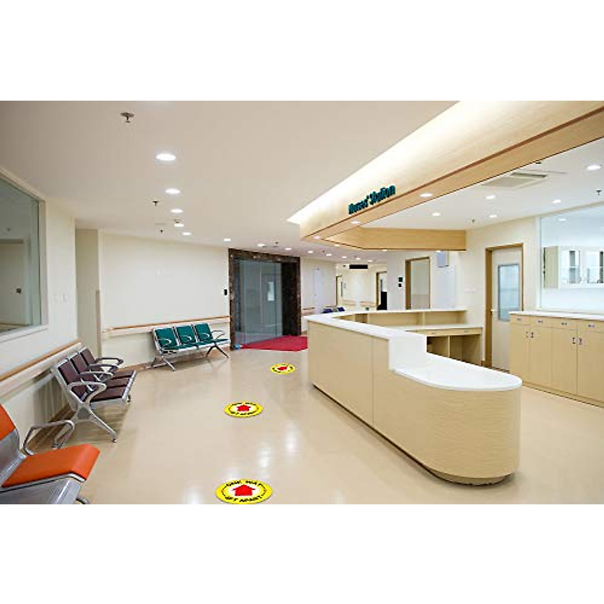 FaCraft Directional Allow Stickers,10pcs,8.25" One Way Floor Decal signs for Bussiness,Store,School,Pharmacy and Public Places.