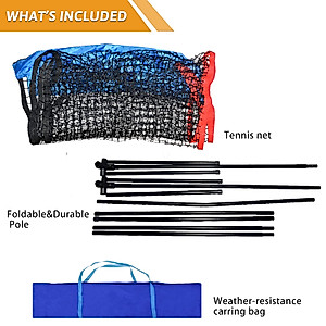 Kapler Height Adjustable Tennis Net - Kids Volleyball Badminton Pickleball Net for Driveway Beach