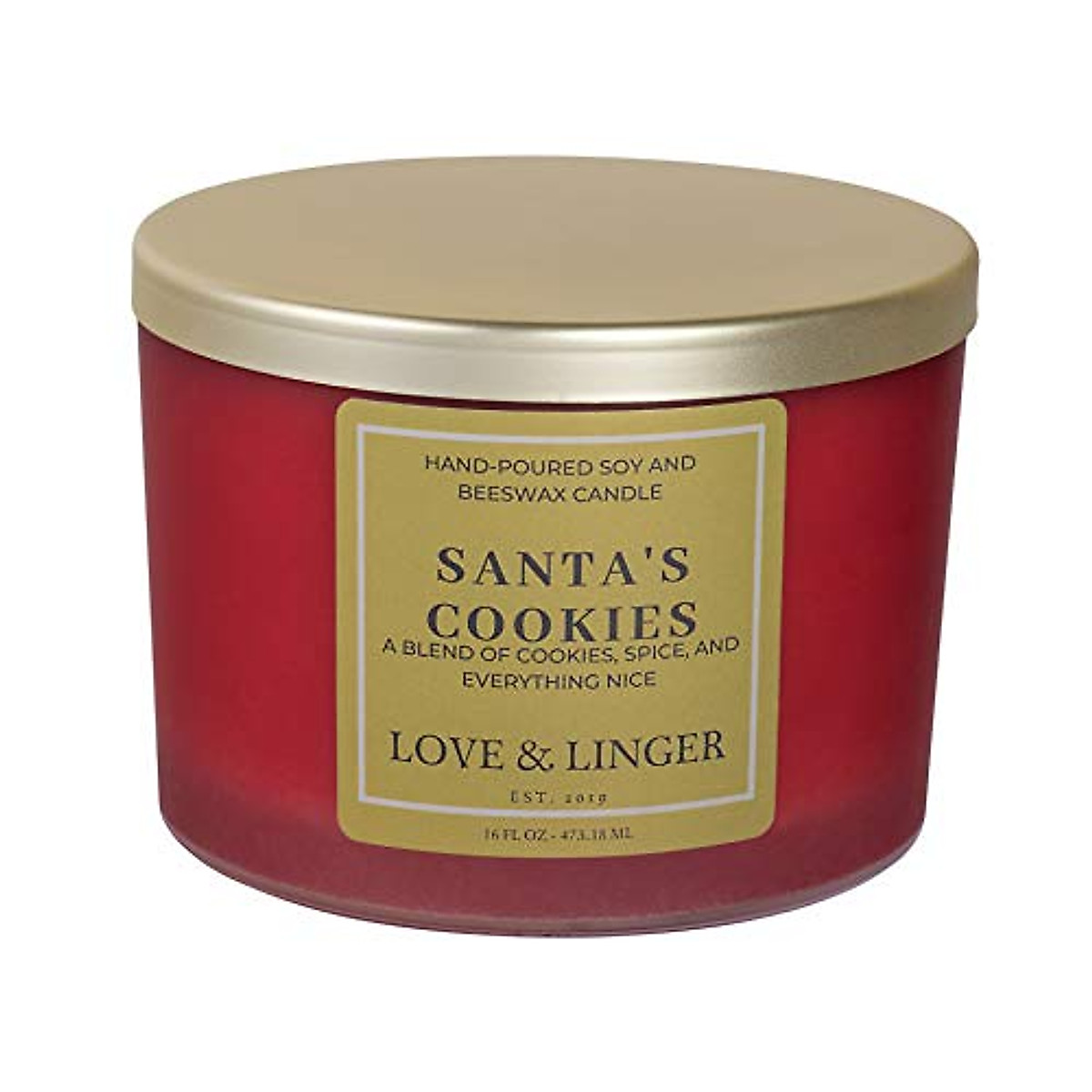 Holiday Candles | Christmas Scented Candles | Luxury Soy & Beeswax Candles for Home | 16 oz. Large Jar Candle | Gingerbread Christmas Cookie Candle | Christmas Candles