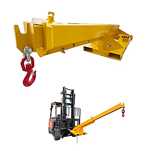 INTBUYING Forklift Jib Boom Crane, 6600LB/3T Forklift Mobile Crane, Forklift Lifting Hoist with 63-98in Length Crane Boom, Truss Hoist Jib Boom, Hook Extension Attachment for Towing and Handling