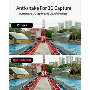 QooCam EGO Instant View 3D Camera Binocular 4K Sports Camera VR Adaptation 3D Lipo Vlog Camera HD (Black)