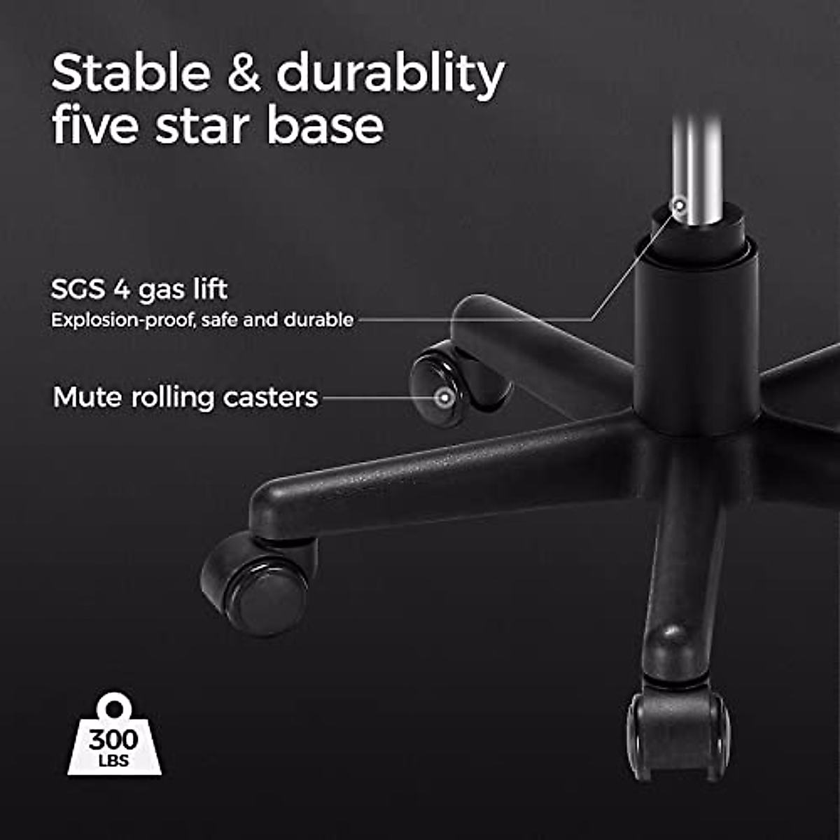 EUREKA ERGONOMIC Multi-Use Stool,Gaming Foot Stool,Height Adjustable Swivel Rolling Stool Chair W Wheels,Ottoman Footrest Simple Meeting Chair Video Game Stool for Gaming Home Office,Black