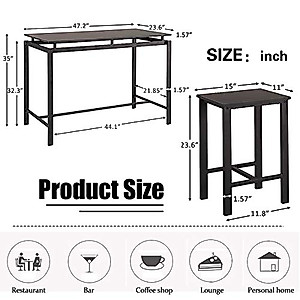 DSDNOO 5 Pcs Dining Table Set, Counter Height Dining Table Set for 4, Wooden Bar Height Dining Table & Bar Stools, Bar Table and Chairs Set, Kitchen Dining Table Set for Pub/Dining Room