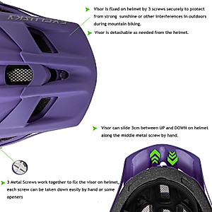Exclusky Bike Helmet Mountain Bike Helmet for Adults Lightweight MTB Cycling Helmet for Men Women Adjustable Bicycle Helmet with Visor