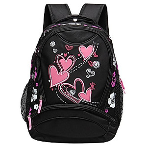 SYLRVIA Casual Girls Teens Cute Small Backpack Lightweight Kids Sweetheart School Backpack Bags