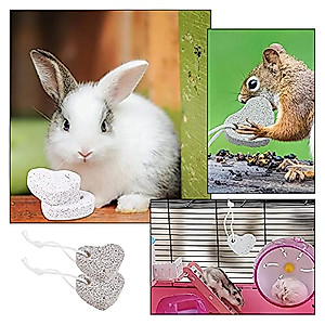 SING F LTD 12pcs Teeth Grinding Mineral Stone Small Animal Teeth Grinding Mineral Stone Chew Toys Hearted-Shape for Guinea Pigs Rabbit Parrot