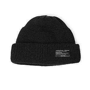UNDERCONTROL Winter Fisherman Beanie Free Size Men Women - Unisex Stylish Plain Skull Hat Watch Cap (Black)