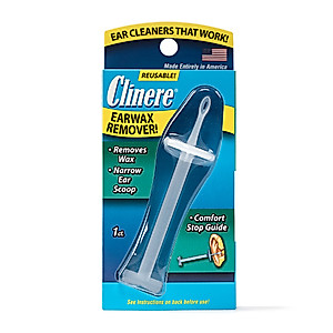 Clinere Ear Cleaner Earwax Remover Reusable Tool with Comfort Guide, Narrow Ear Scoop for Safely & Gently Cleaning Ear Canal at Home, Earwax Removal Cleaning Tool, Itchy Ears, Ear Wax Buildup, 1ct