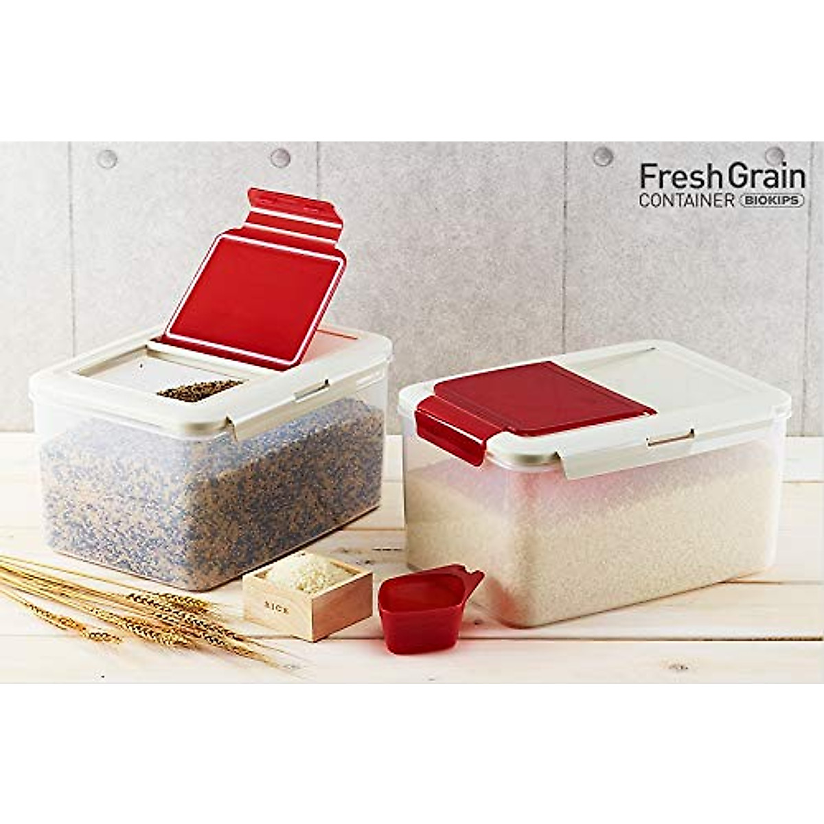 Komax Biokips Extra Large Food Containers, 20lb Food Storage Bins with Lids & Scooper, BPA Free Airtight Kitchen Storage Containers to Store Dry Food, Cat/Dog Food Storage Container (13 x 10 x 7.5)