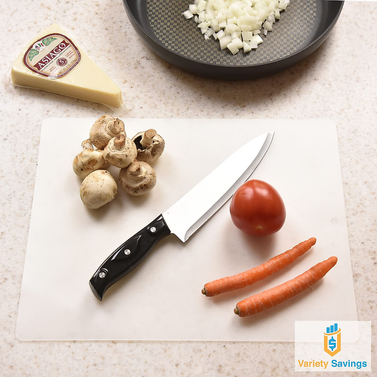 Kitchen Cutting Board | Flexible Chopping Mats | Food Safety | Hanging Hole for Easy Drying | 12x15” Size | Set of 4